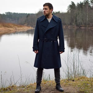 Dark Navy Blue Swedish Sailor Coat, Authentic Vintage Marine Uniform ...