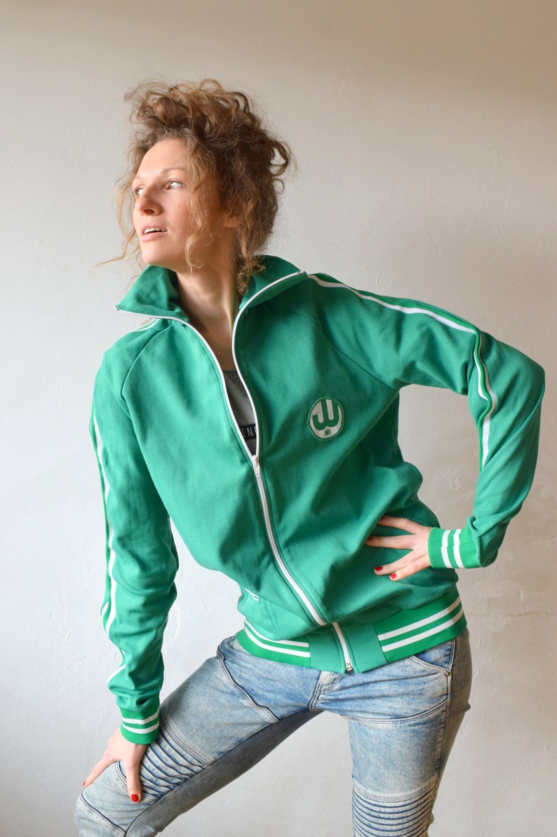 Green Workout Jacket Vintage Bomber Tracksuit Outdoor - Etsy