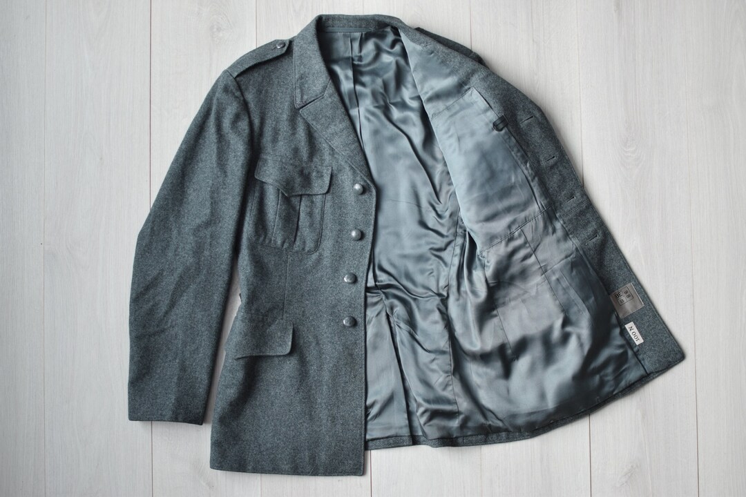 Vintage 70s Uniform Coat, Woolen Military Winter Overcoat, 80s Retro ...