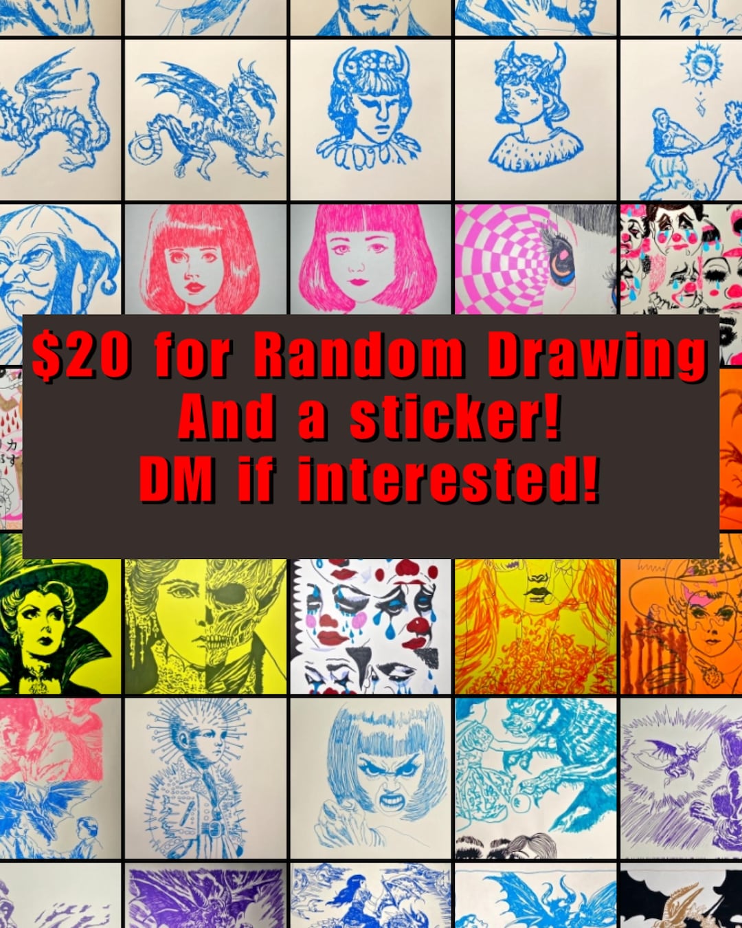 Random Drawing and Sticker! - Etsy