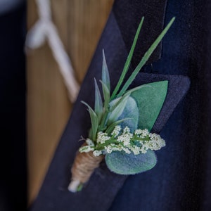 Rustic Eucalyptus Boutonniere Eucalyptus, Lambs Ear, Twine, Greenery ...