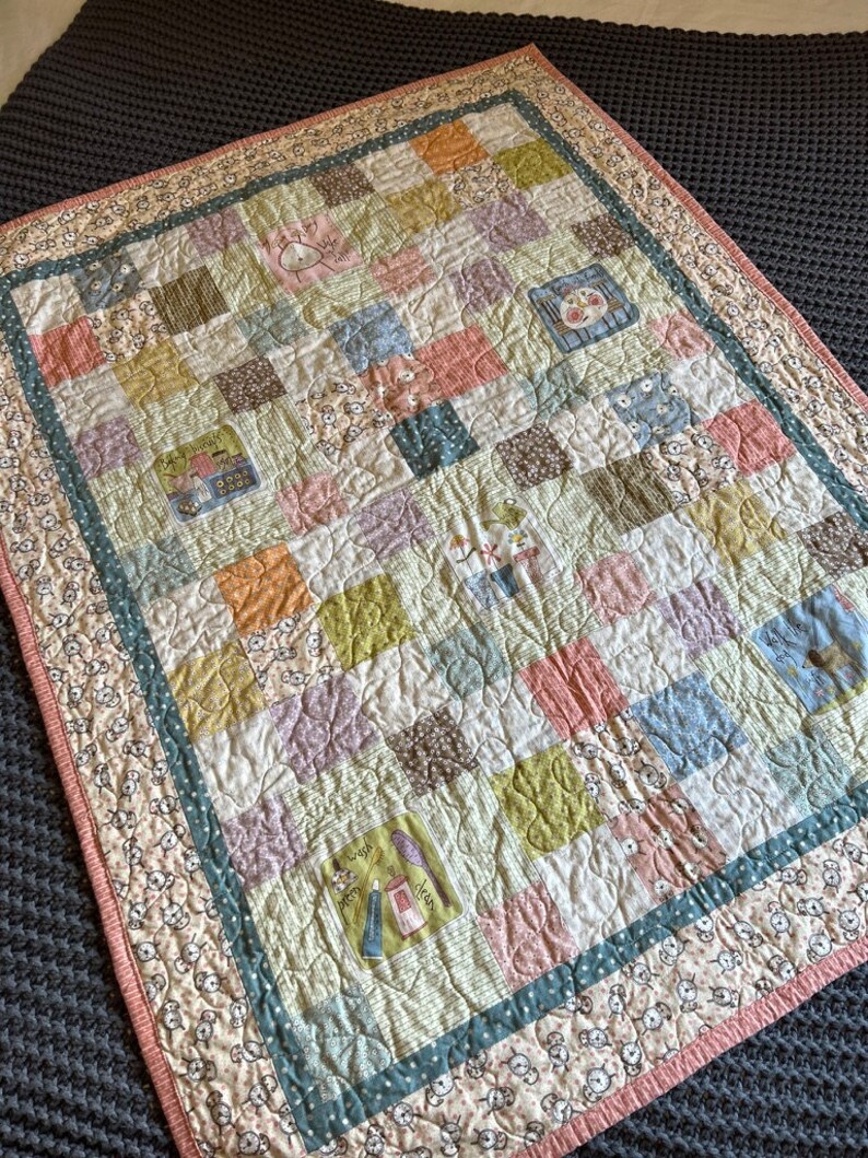 Homemade Panel Quilt/ Old Fashioned Panel Quilt/ Homemade Quilt - Etsy