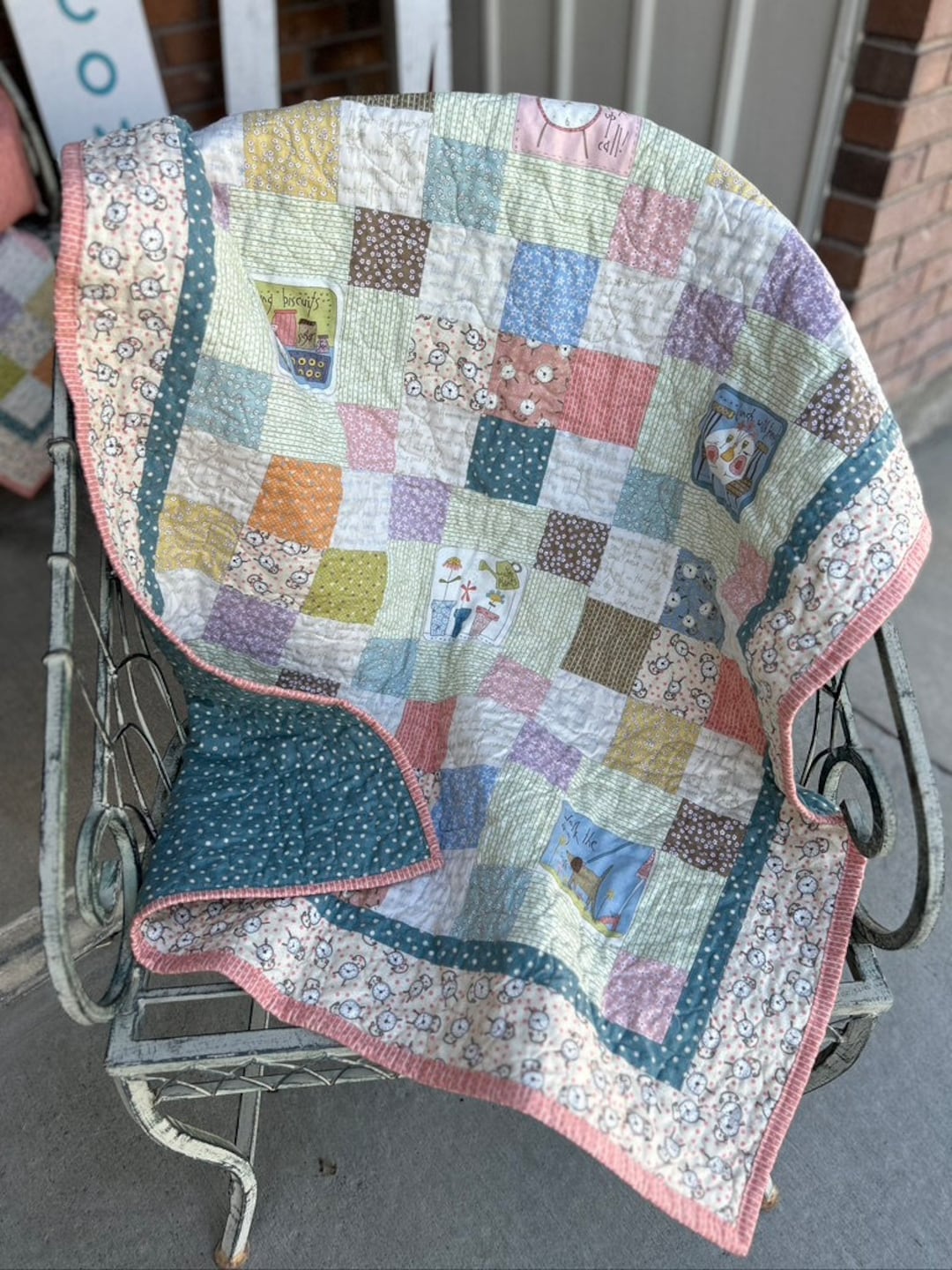 Homemade Panel Quilt/ Old Fashioned Panel Quilt/ Homemade Quilt - Etsy