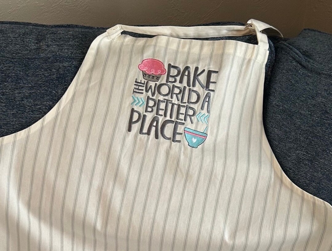 Machine Embroidered Apron - Etsy