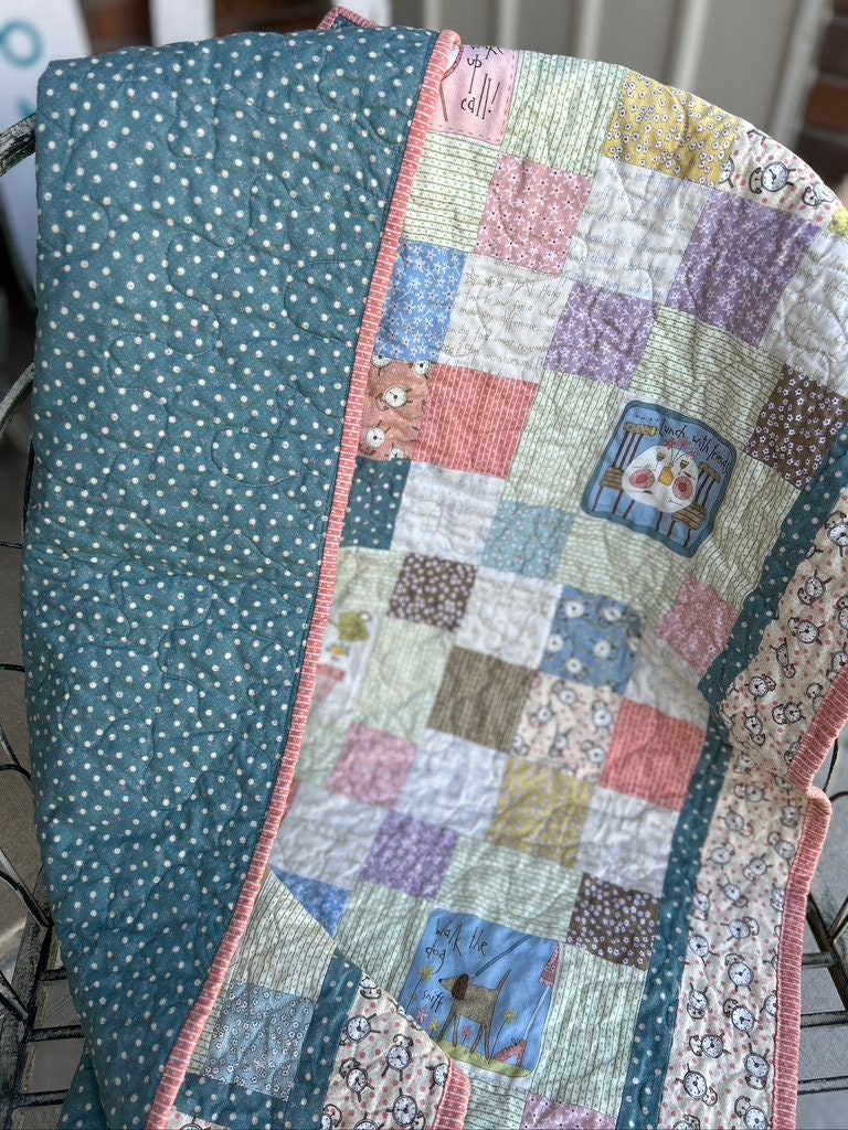 Homemade Panel Quilt/ Old Fashioned Panel Quilt/ Homemade Quilt - Etsy