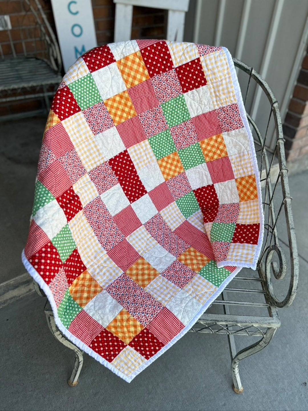 Child Quilt/homemade Child Quilt/ Homemade Quilt/ Small Homemade Quilt ...