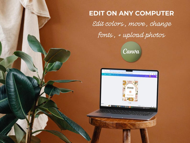 Food Sign Template, Baby Shower Sign, Customizable, Editable, Spring ...