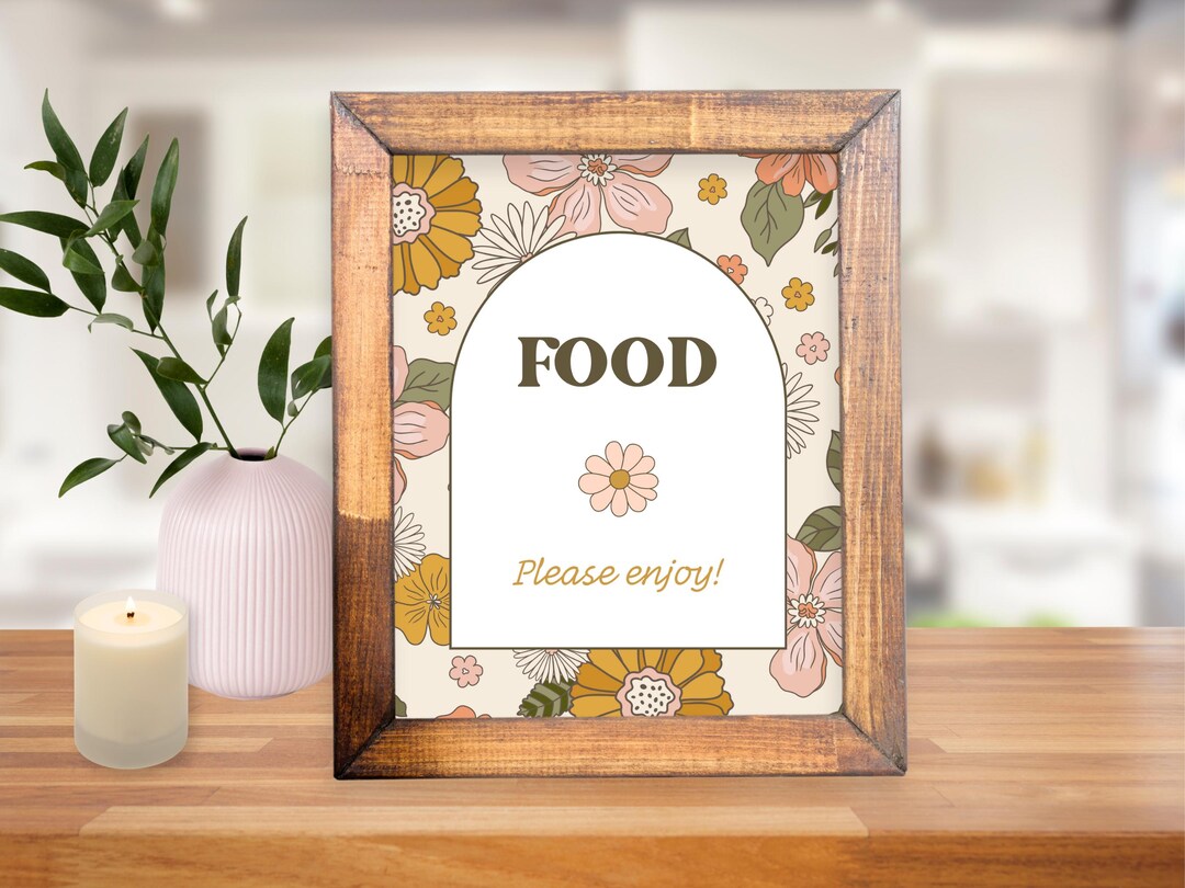 Food Sign Template, Baby Shower Sign, Customizable, Editable, Spring ...
