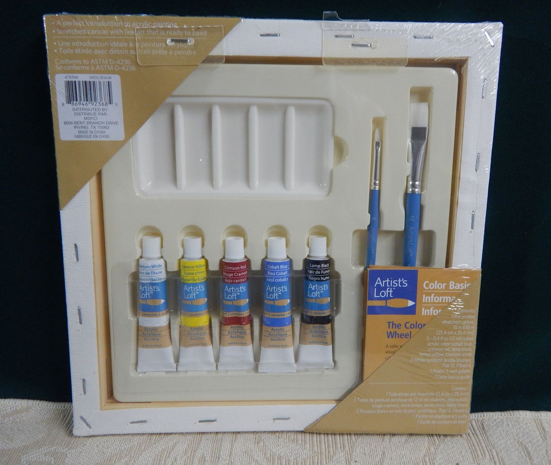 Artist's Loft Acrylic Painting Kit: 10" Canvas, Paints, Brushes - Etsy