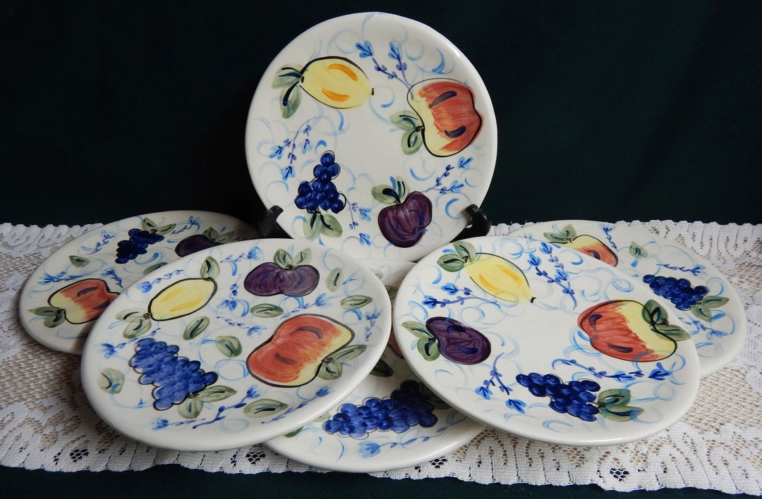 LC Pottery Plates - 10.25" Handpainted Handthrown Tuscany Style LC & Co ...