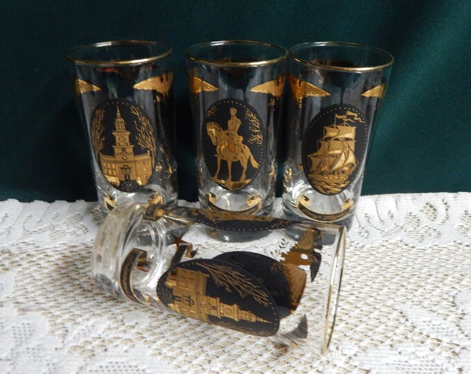Americana by Libbey Sets of 4 Medallions Libbey Glassware - Etsy