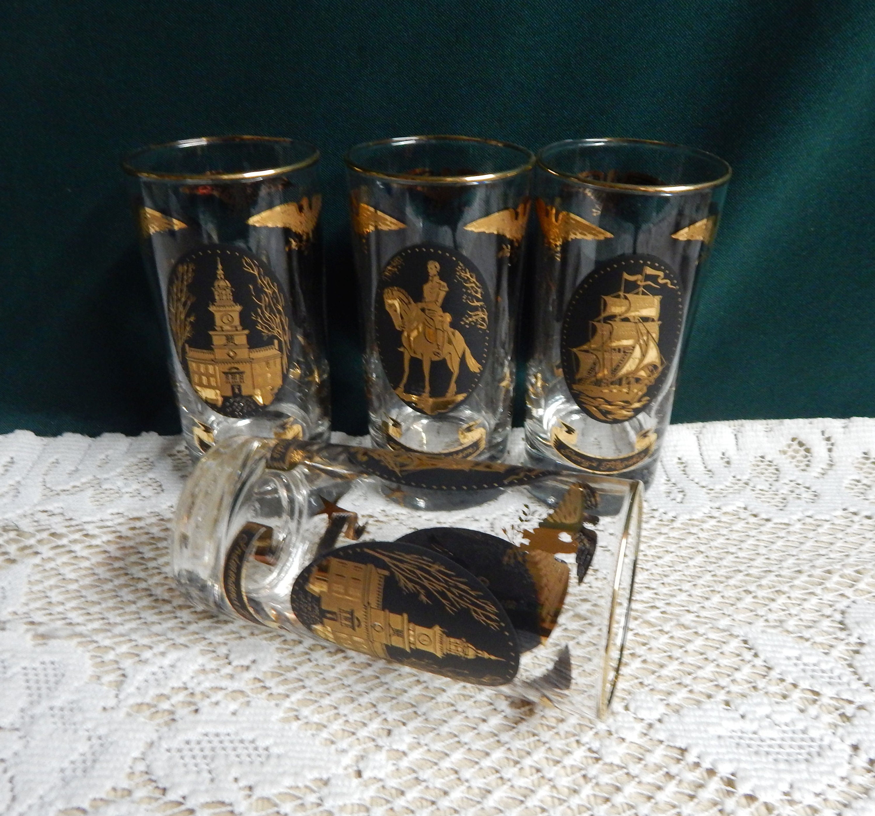 Americana by Libbey Sets of 4 Medallions Libbey Glassware - Etsy