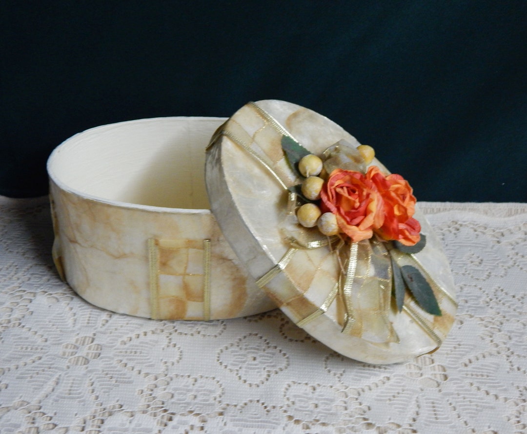 Paper Mache Abalone Shell Box Hand Crafted Oval Box Made - Etsy