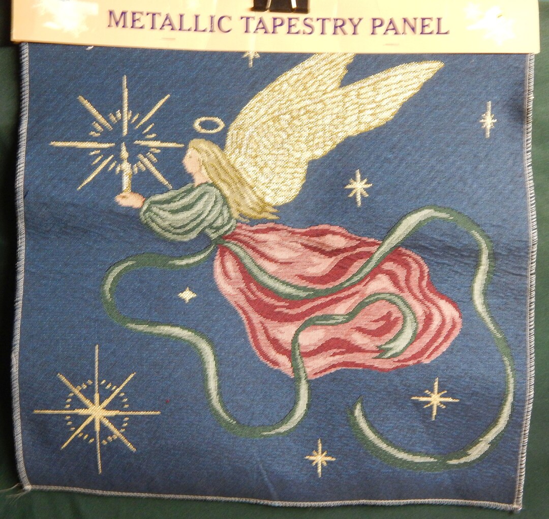 Angel Tapestry Panel - Candlelight Angel - Metallic Pillow Tapestry ...