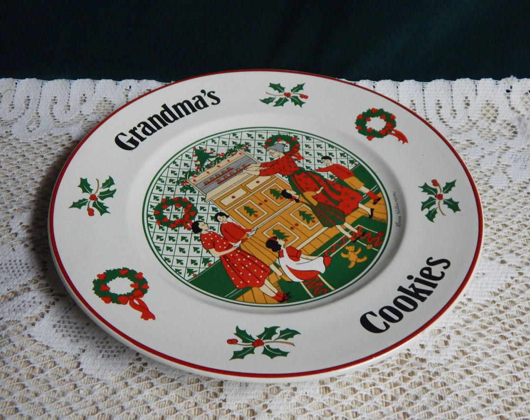 Grandma's Cookies Plate: Vintage Prinknash Pottery Christmas Plate - Etsy