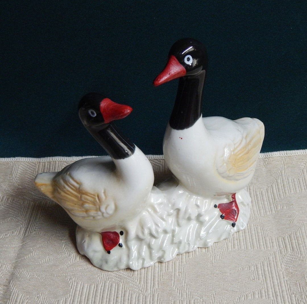 Ceramic Duck Figurine - Duck Family Figurine - Black Headed Ducks ...