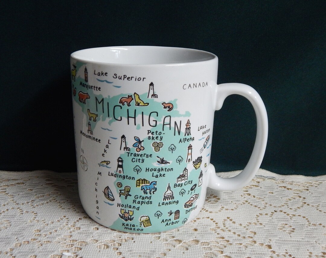 222 Fifth Jumbo Coffee Mugs State Map Mugs My Place PTS Tableware ...