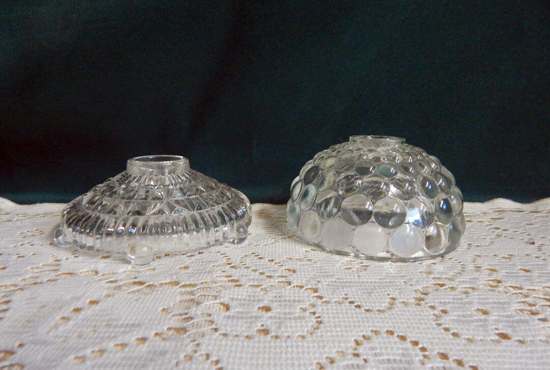Anchor Hocking Glass Taper Candleholder: Stars & Bars, Bubble Design - Etsy
