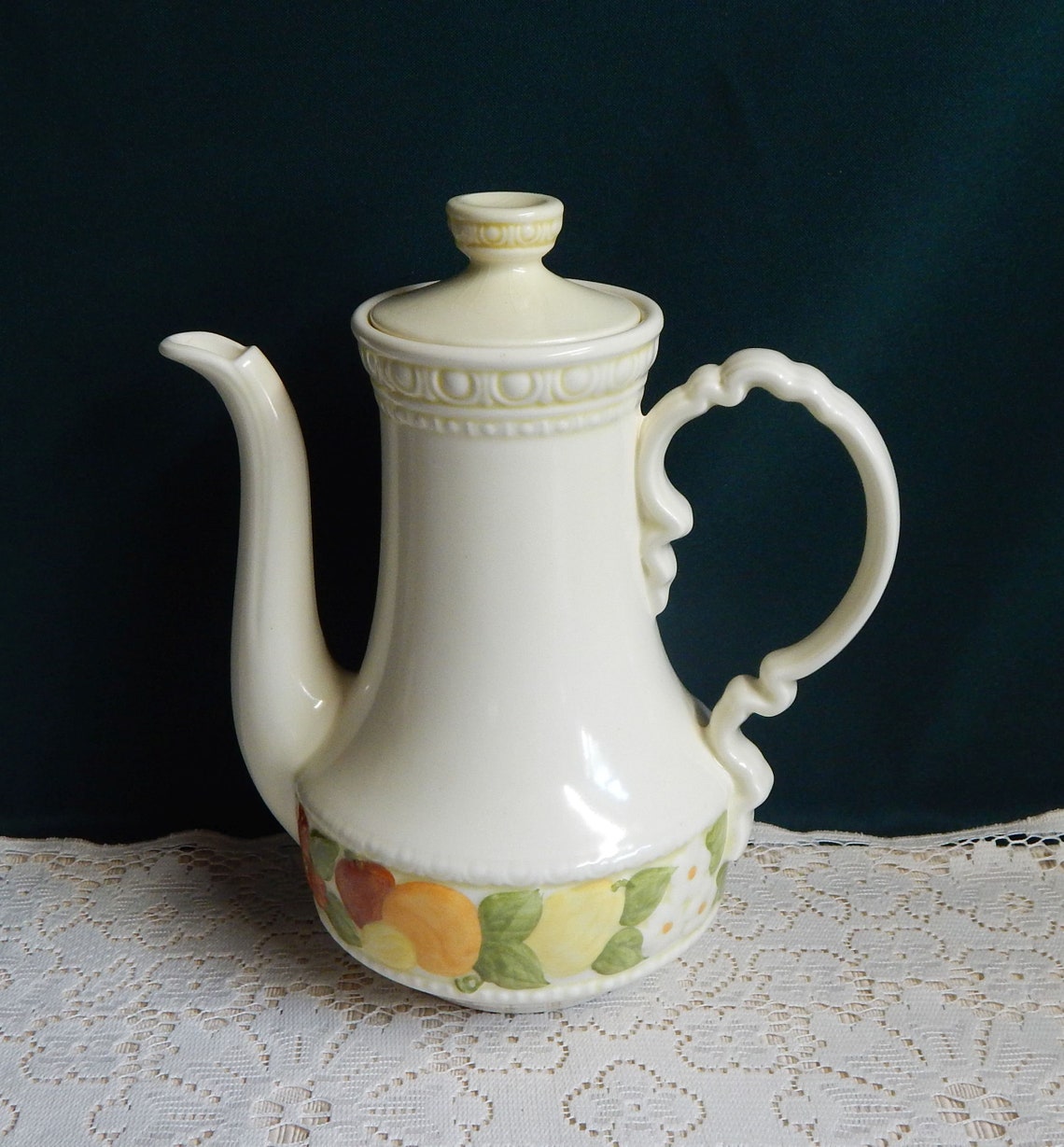 Metlox Della Robbia Coffee Pot: Vernon Ware Teapot Server, Fruit ...