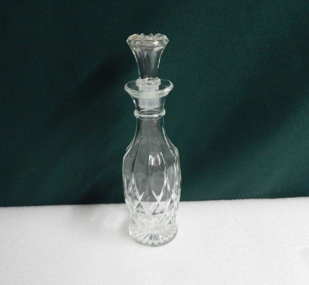 Clear Glass Cruet - Cut Glass Oil Vinegar Cruet - Vintage Clear Jar - Etsy