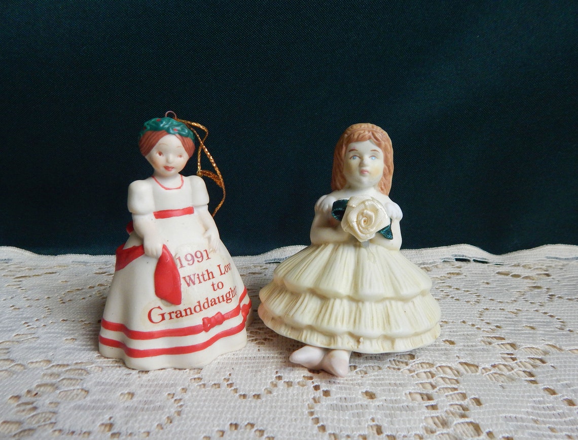 Bisque Porcelain Bells Little Girl Bell Granddaughter Bell - Etsy