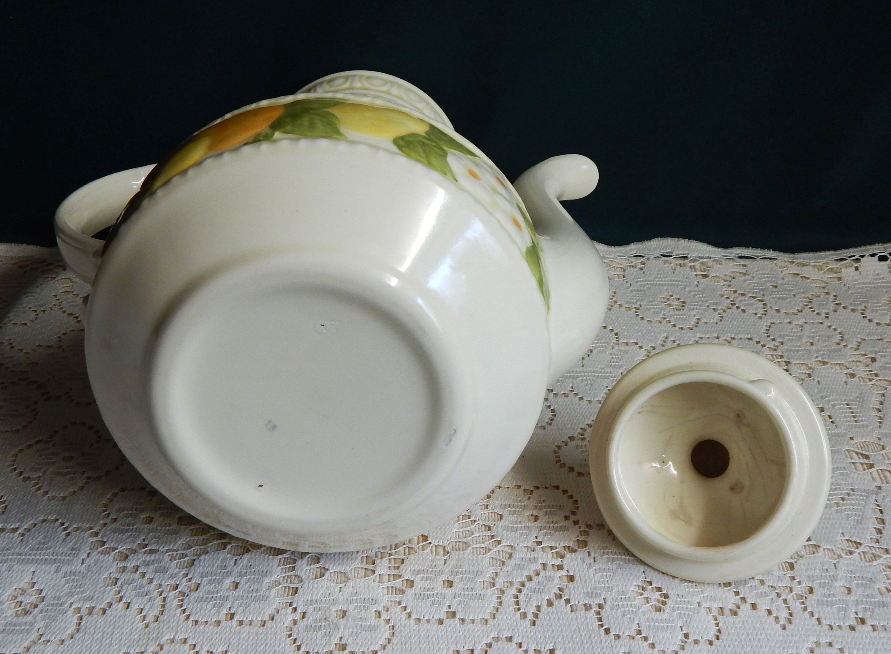 Metlox Della Robbia Coffee Pot: Vernon Ware Teapot Server, Fruit ...