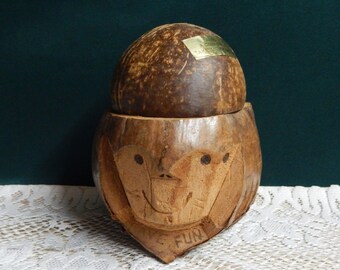 Carved Coconut Monkey - Etsy