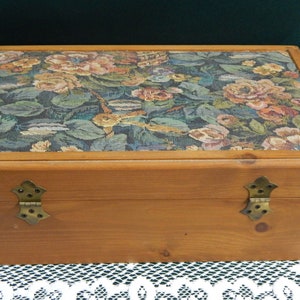Wood Tapestry Box - Large Jewelry Box - Dresser Box - Storage Treasure ...