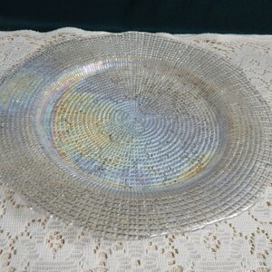 Iridescent Glass Plates - Set of 2 - Mid-century Iridescent Pressed ...