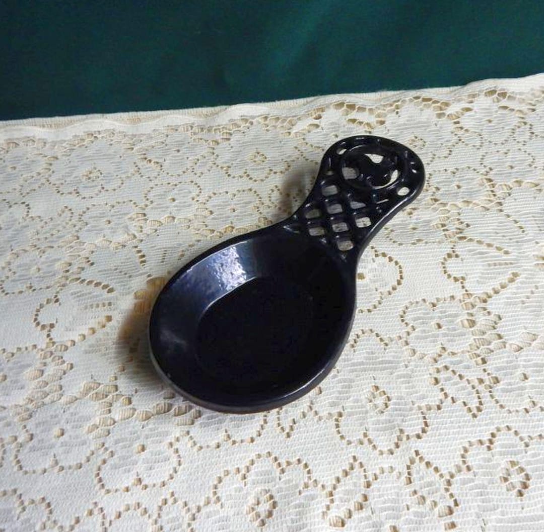 Iron Spoon Rest Black Iron Rooster Handle Spoon Rest - Etsy