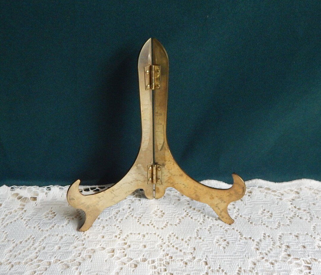 Brass Plate Stand Brass Display Stand Photo Art Stand - Etsy