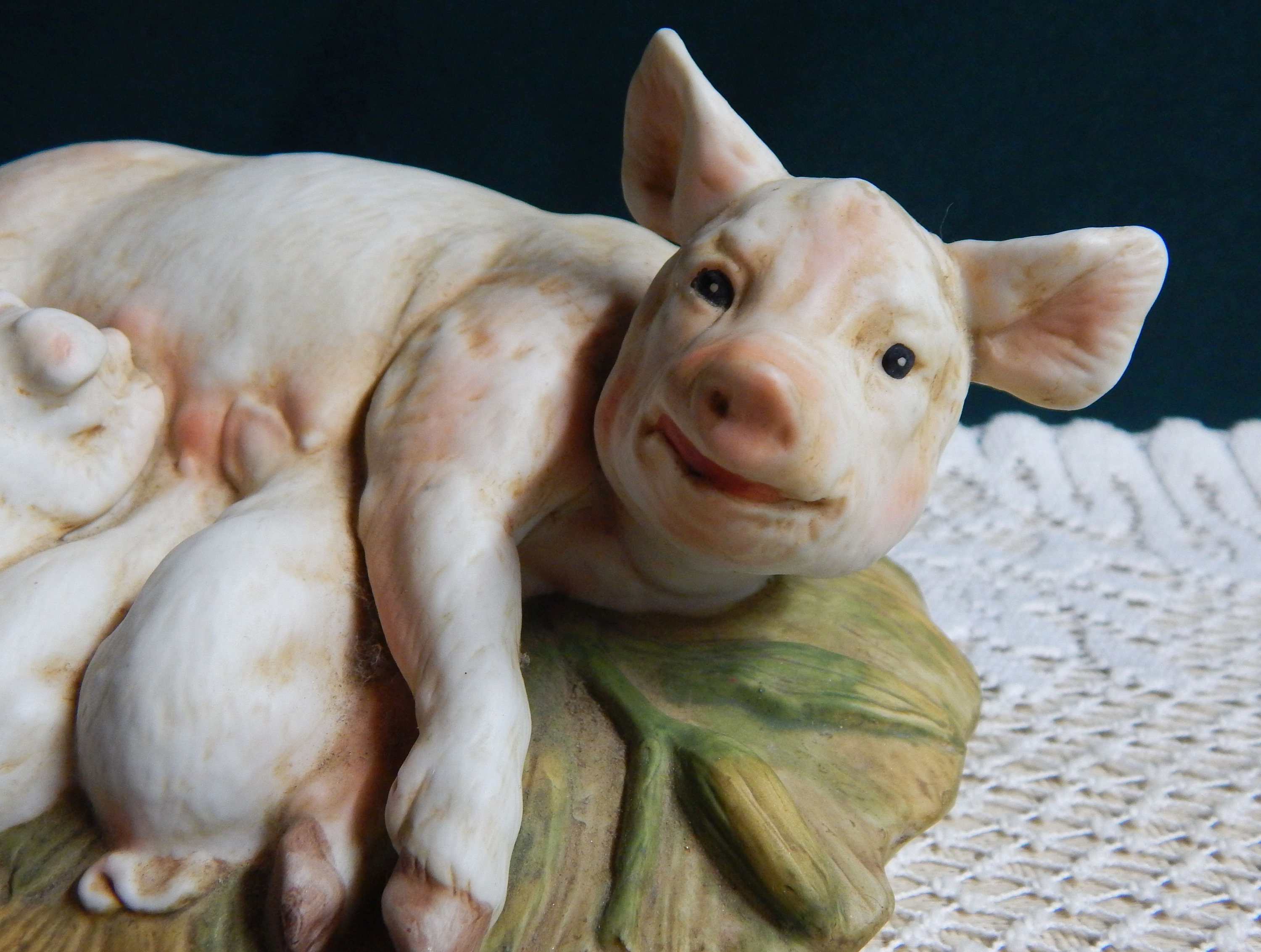 Homco Porcelain Pig Masterpiece Porcelain Figurine 1985 - Etsy