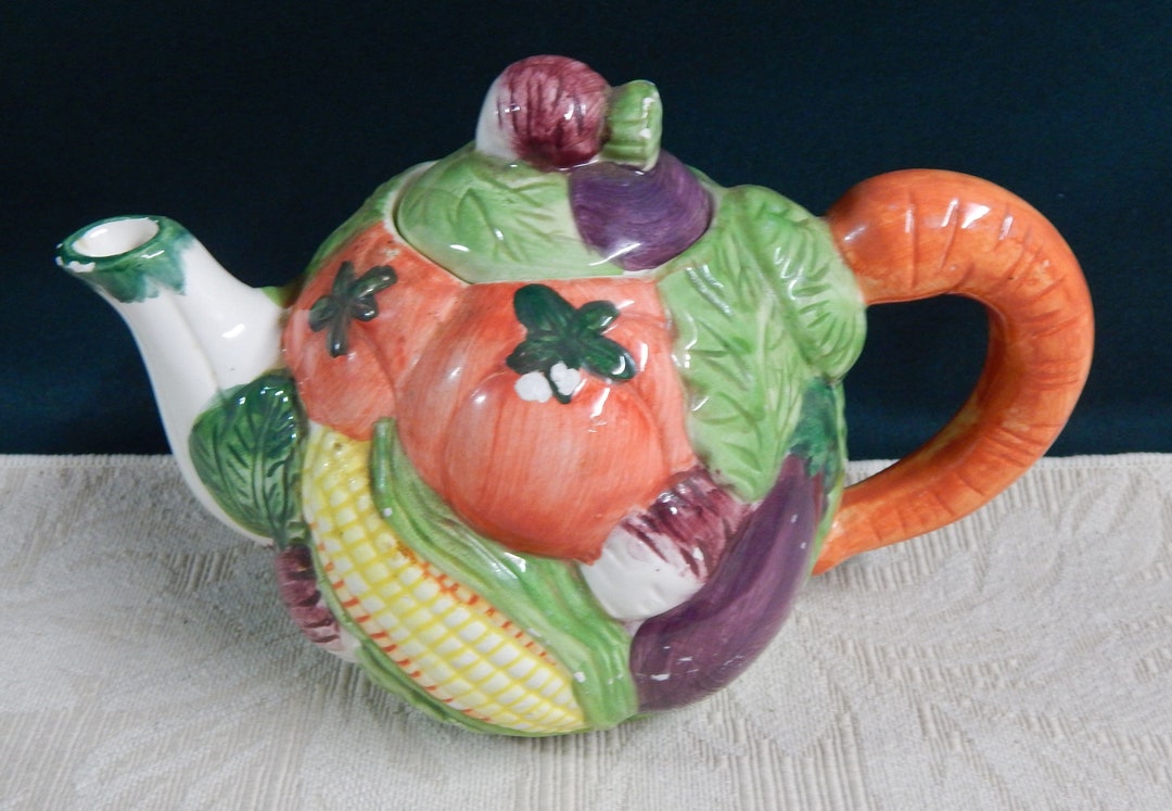 Chang Shong Ceramic Cornucopia Figural Vegetable Teapot - Etsy