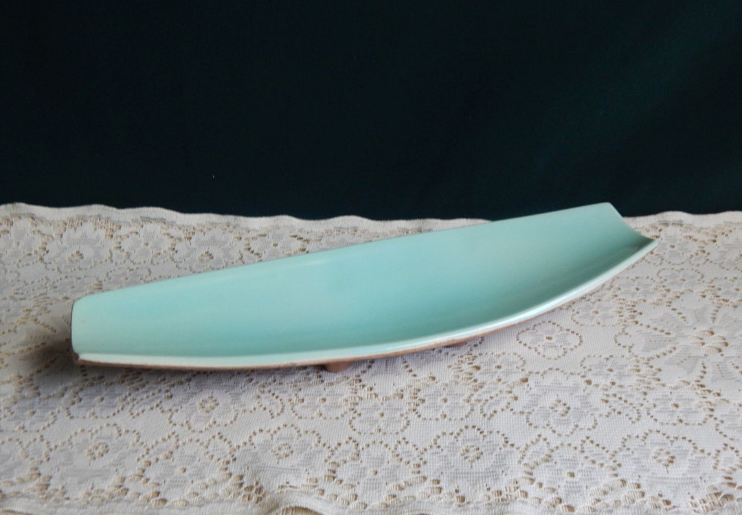 Synar Pottery Bowl - Mid Century Synar Footed Decorative Elongated Tray ...