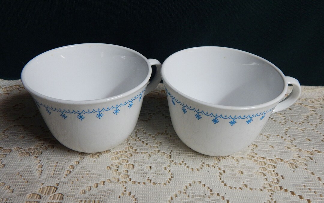Corelle Snowflake Blue Cups - Set of 2 - Discontinued Pattern - Etsy