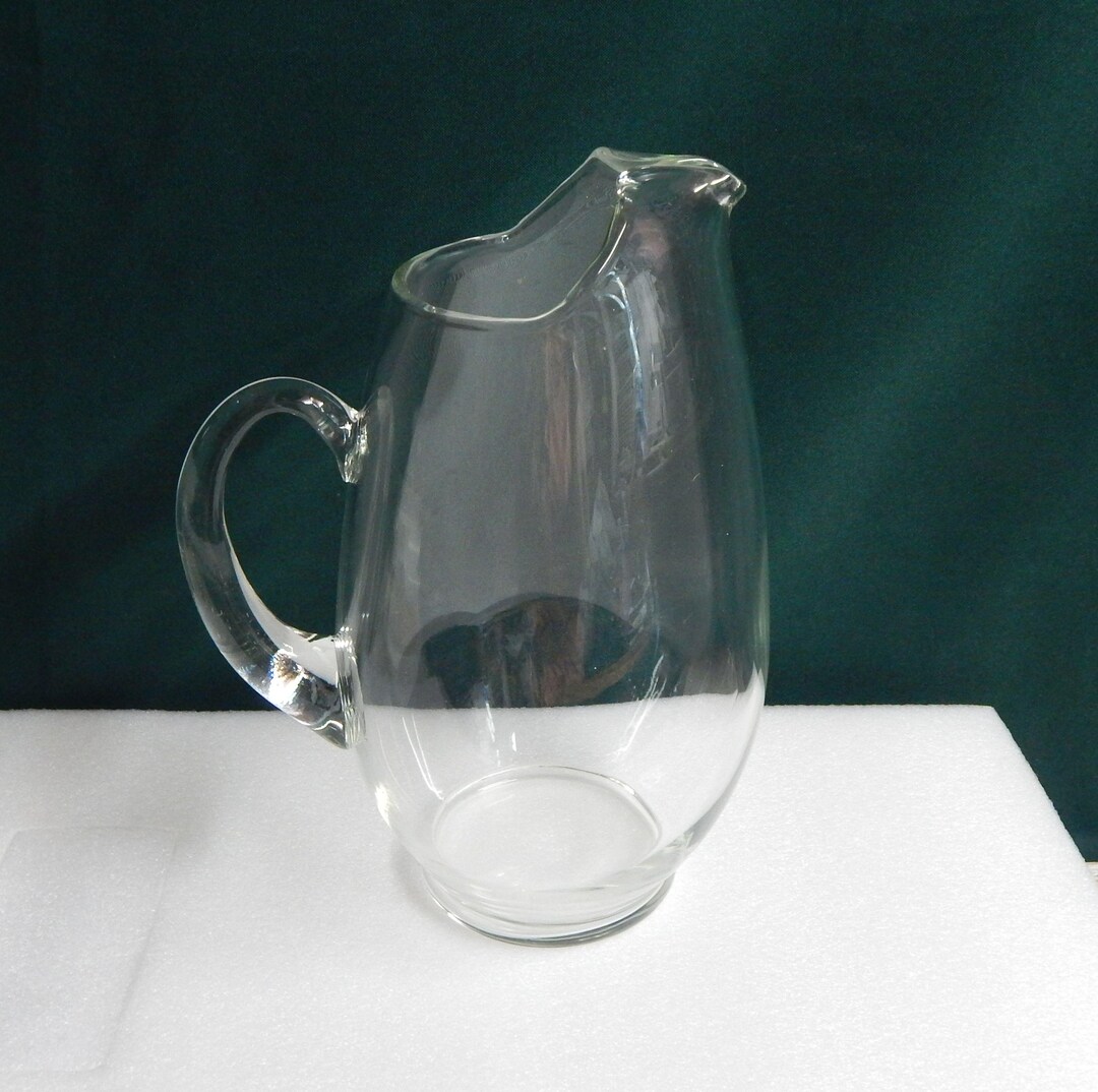Clear Glass Pitcher - Large Glass Pitcher With Ice Lip - Bar Pitcher - Etsy