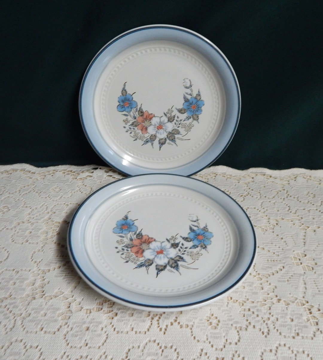 Blue Bouquet Plates Sets of 2 Johann Haviland Crowning Fashion Blue ...