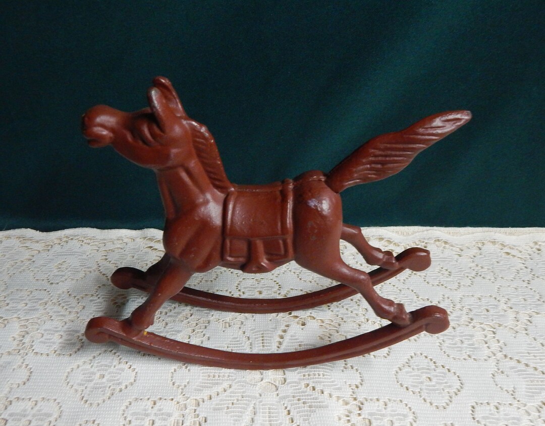 Cast Iron Rocking Horse Figurine: Mid-century Door Stop - Etsy