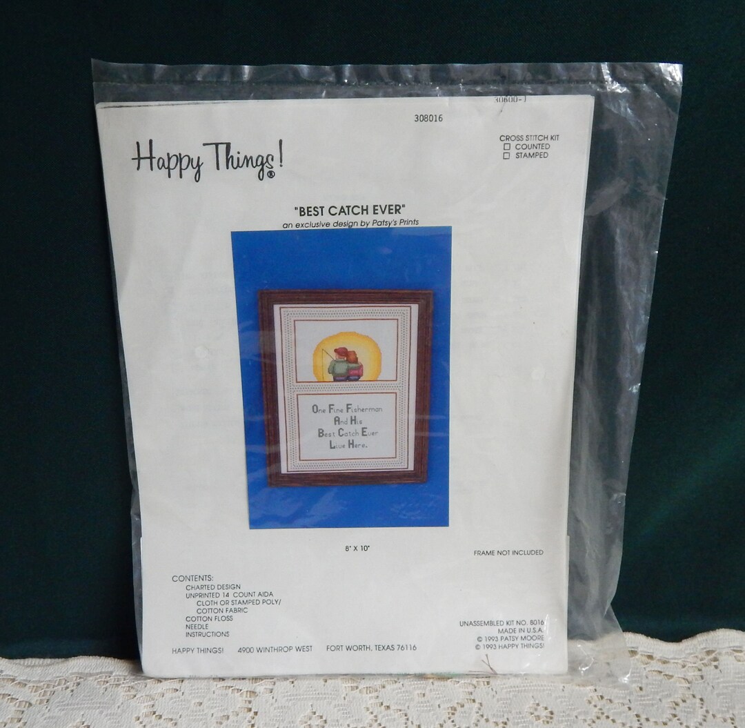Cross Stitch Kit - Best Catch Ever Happy Things Kit on Exclusive Patsy ...