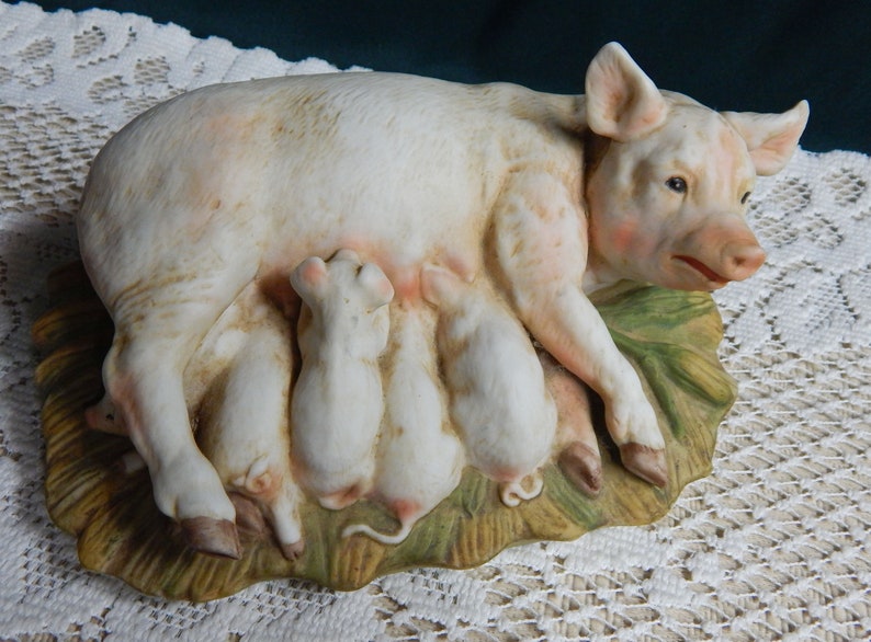 Homco Porcelain Pig Masterpiece Porcelain Figurine 1985 - Etsy
