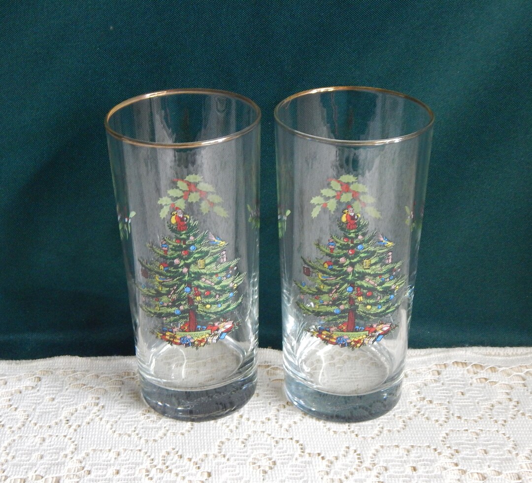 Spode Christmas Glasses Set of 2 Spode 12 Oz Christmas Tree Highballs ...