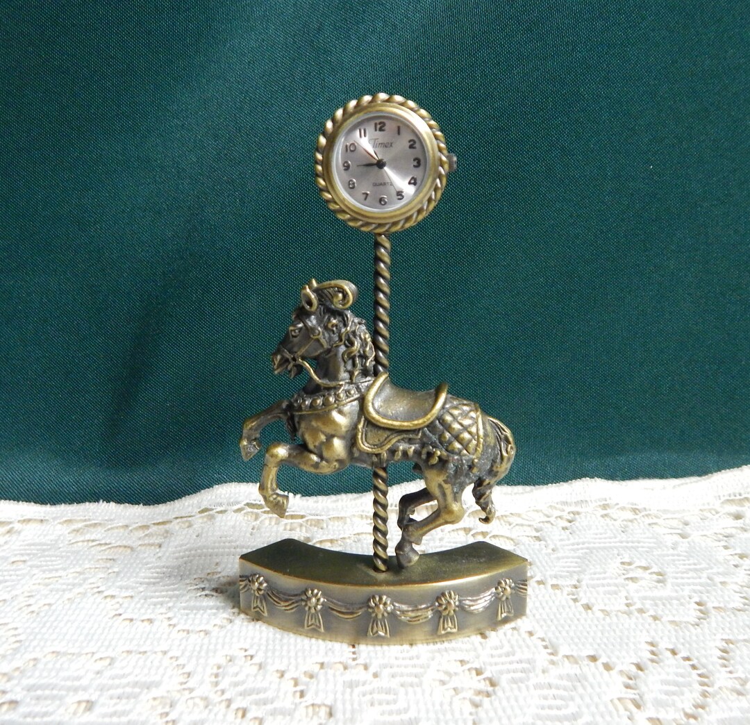 Timex Carousel Horse Desk Clock Paperweight - AS IS - Etsy