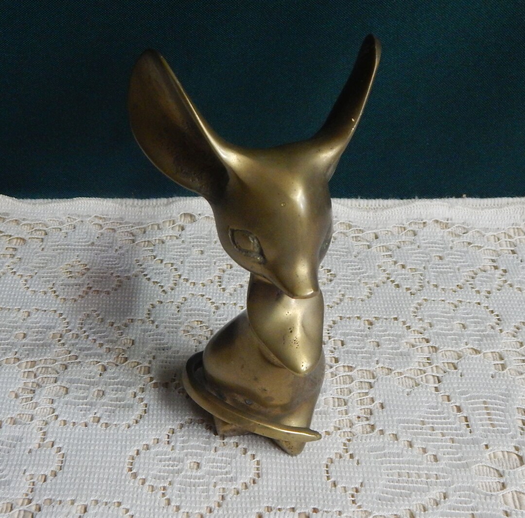 Midcentury Solid Brass Mouse Big Eared Brass Mouse Brass Figural ...