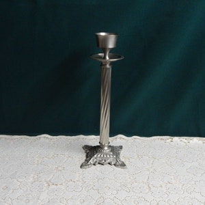 Silver Metal Candlestick Taper Candleholder Tall Ornate Candlestick ...