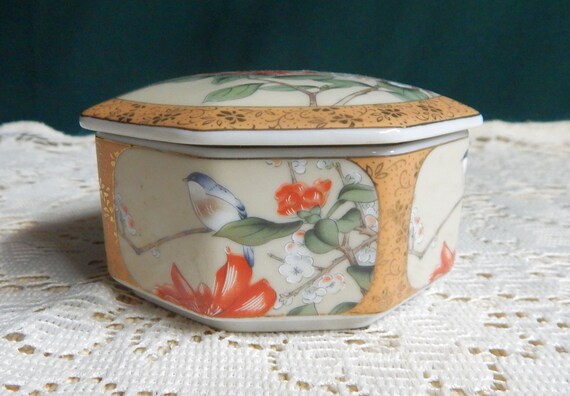 Asahi Porcelain Box - Jewelry Trinket Box - - Gem