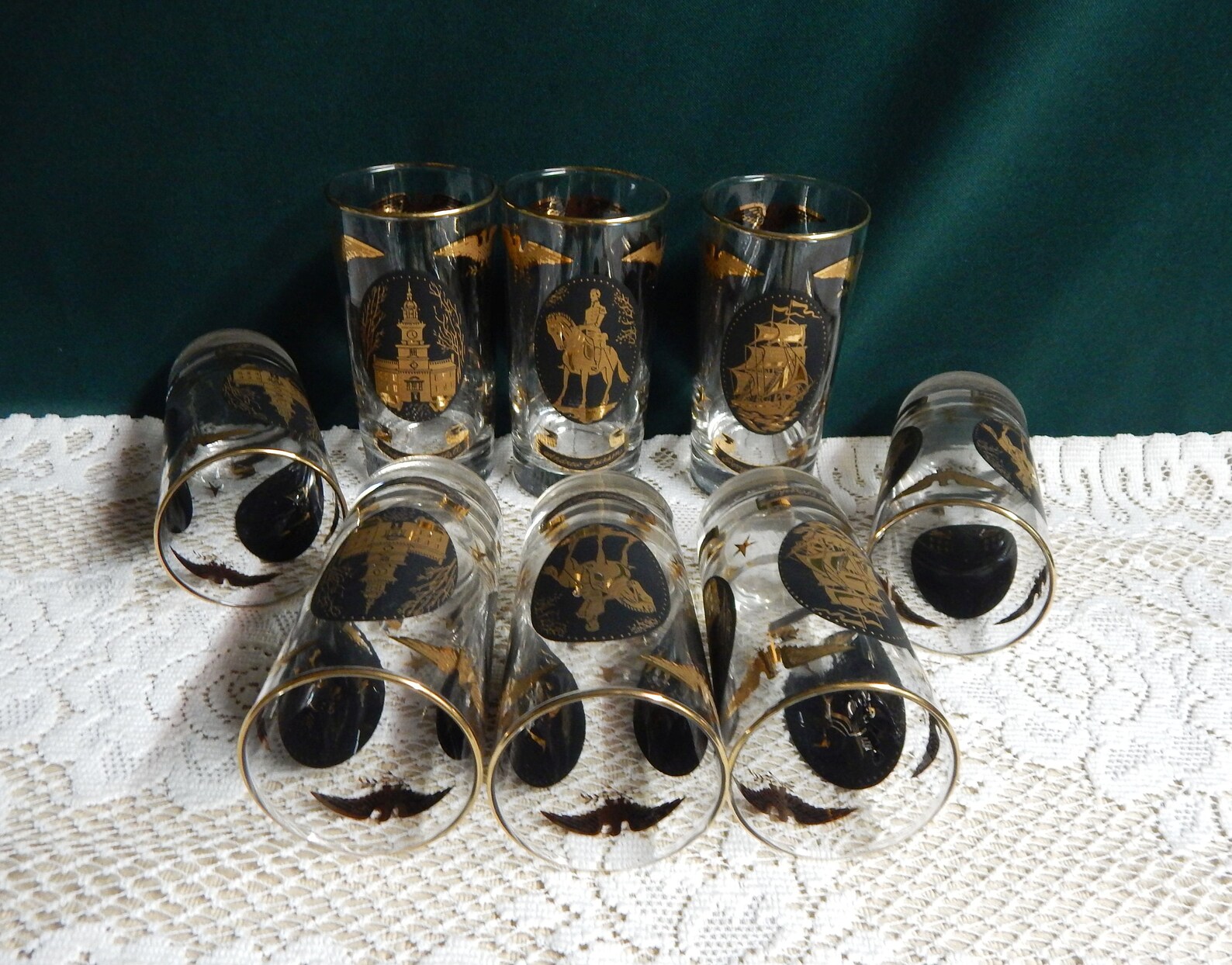 Americana by Libbey Sets of 4 Medallions Libbey Glassware - Etsy