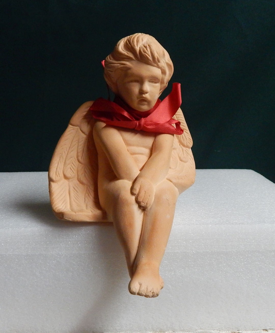 Terra Cotta Figurine - Terra Cotta Sitting Angel Decor -mantel Angel - Etsy