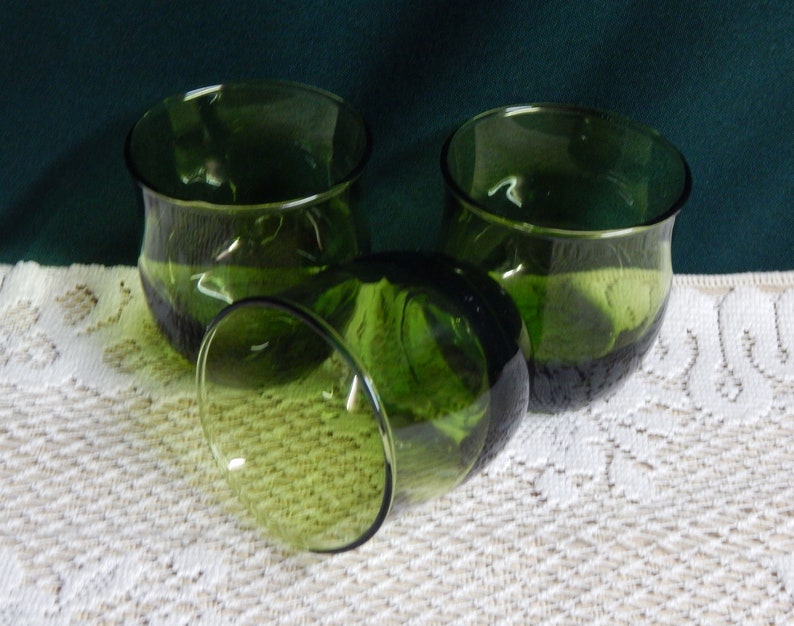 Anchor Hocking Roly-poly Set of 3 Forest Green Roly-poly - Etsy