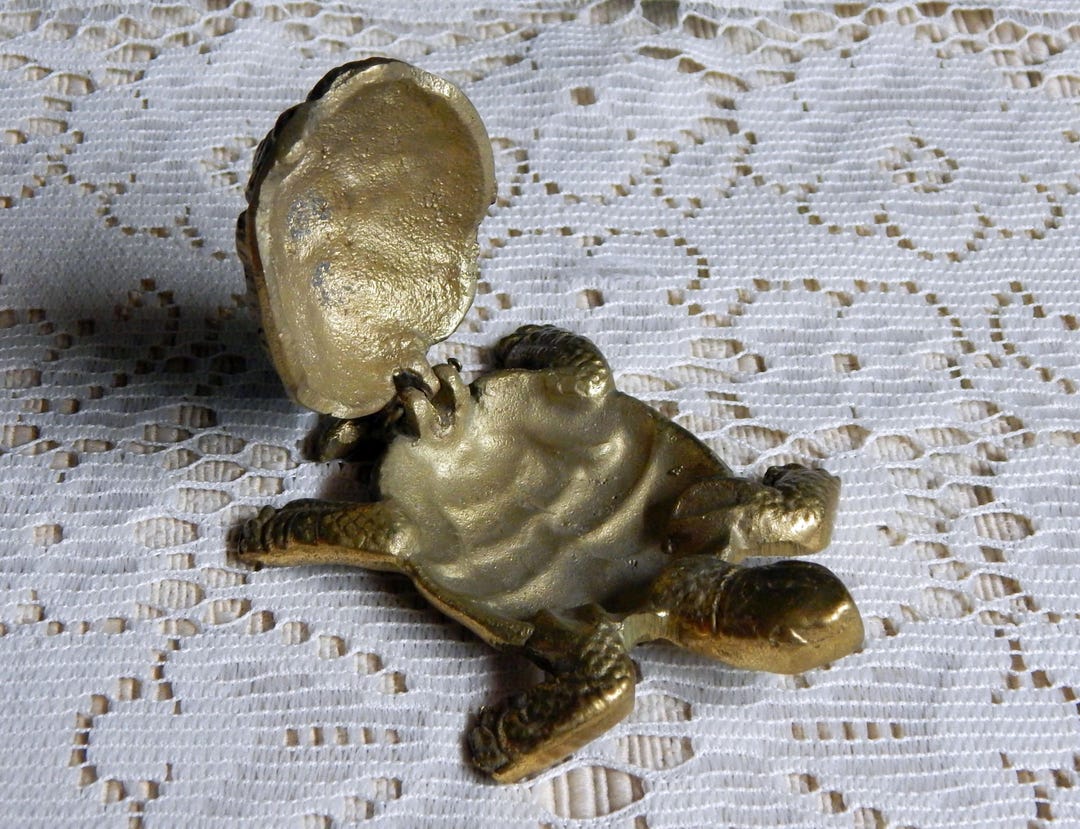 Brass Turtle Ashtray - Tortoise Ashtray - Brass Turtle Paperweight ...