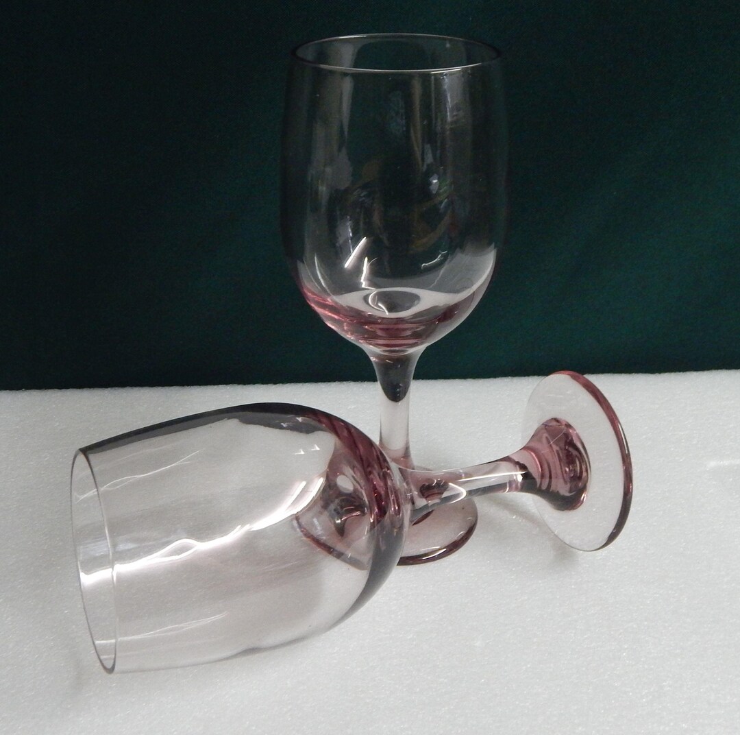 Blown Glass Goblets - Sets of 2 - 8 Oz Libbey Premiere Pink Blown Glass ...